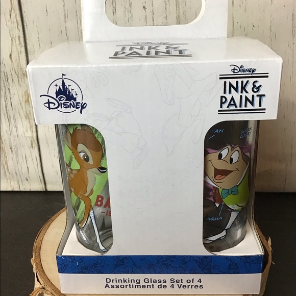 Disney | Dining | Disney Ink Paint Drinking Glasses Set Of 4 | Poshmark